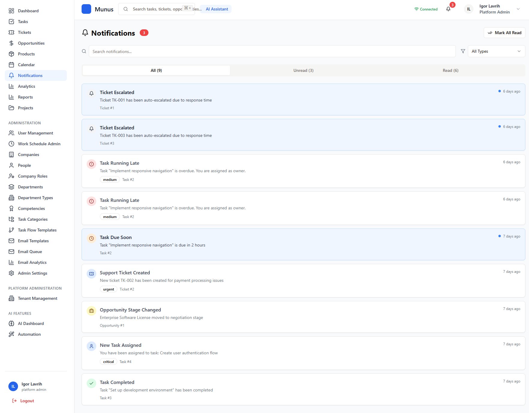Munus - Enterprise Task, Ticket & Sales Management Platform | Multi ...